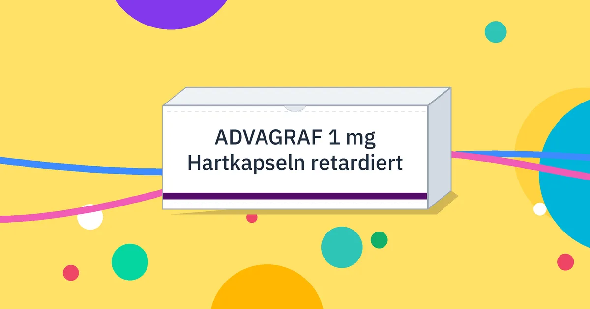Symbolbild: Packung mit der Aufschrift ADVAGRAF 1 mg Hartkapseln retardiert (PZN 00948549) – Verfügbarkeit und Bezug in Apotheken in Frankfurt am Main