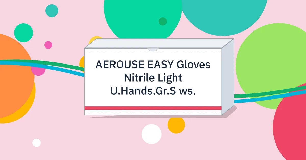 Symbolbild: Packung mit der Aufschrift AEROUSE EASY Gloves Nitrile Light U.Hands.Gr.S ws. (PZN 11143671) – Verfügbarkeit und Bezug in Apotheken in Frankfurt am Main