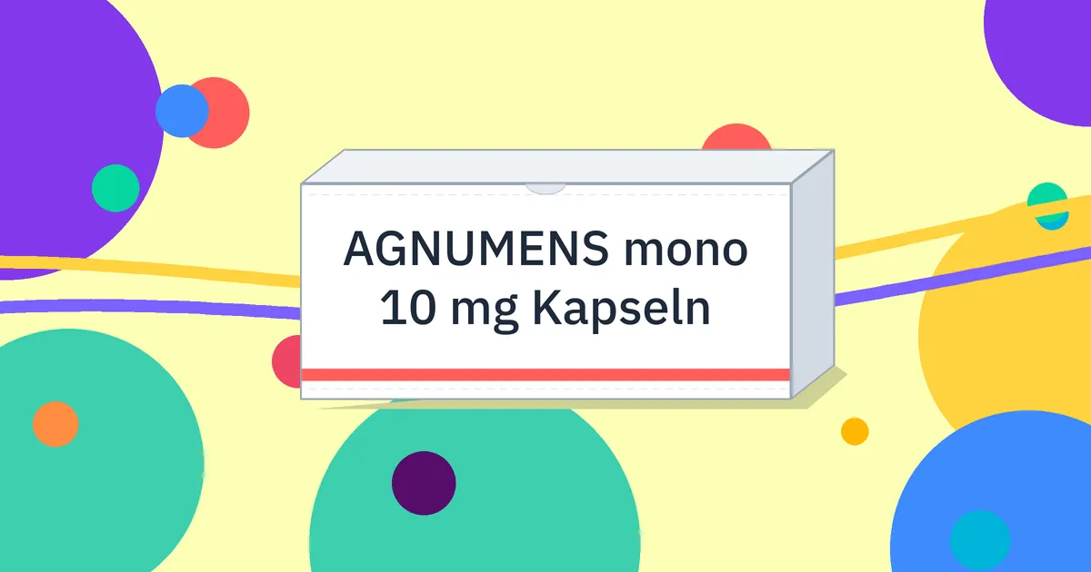 Symbolbild: Packung mit der Aufschrift AGNUMENS mono 10 mg Kapseln (PZN 19808265) – Verfügbarkeit und Bezug in Apotheken in Frankfurt am Main