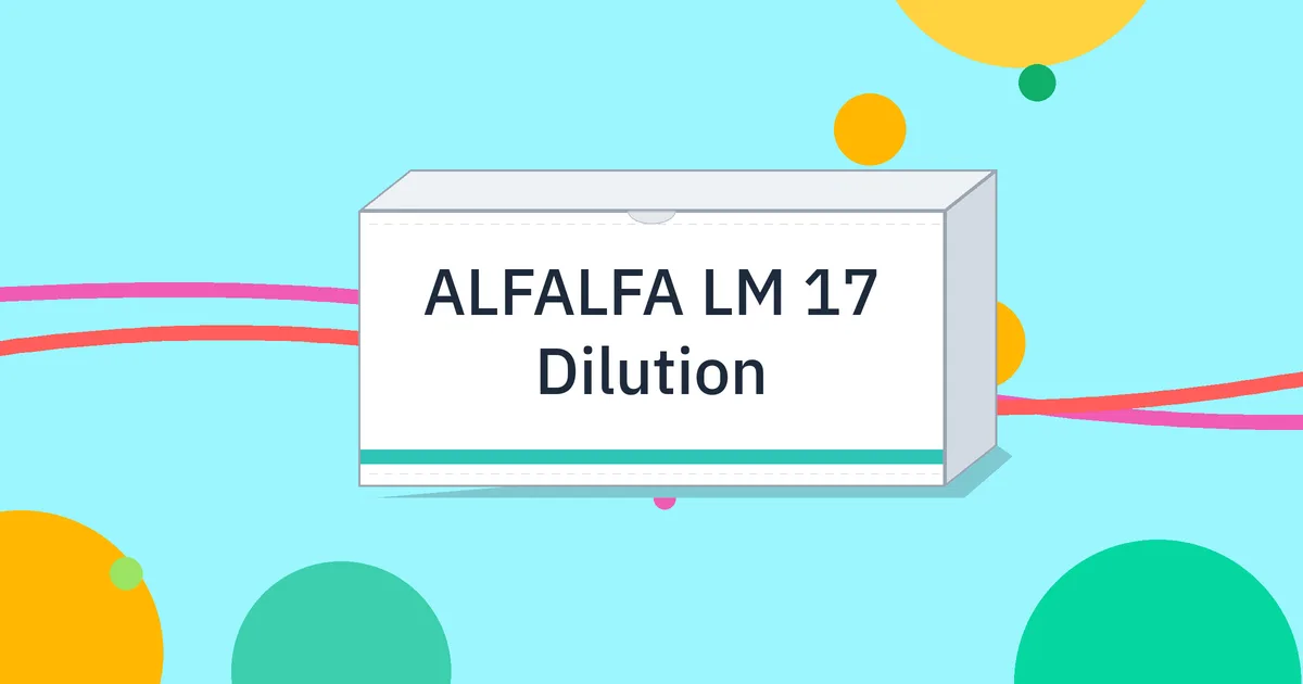 Symbolbild: Packung mit der Aufschrift ALFALFA LM 17 Dilution (PZN 13310222) – Verfügbarkeit und Bezug in Apotheken in Frankfurt am Main