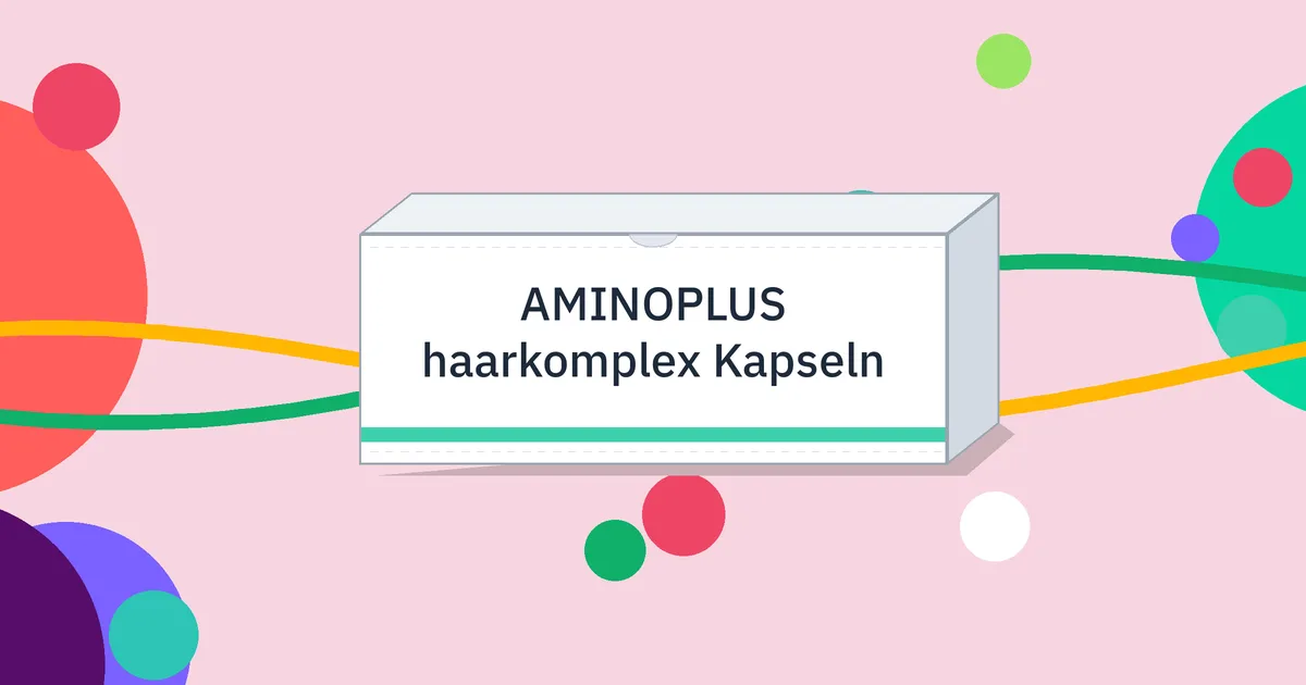 Symbolbild: Packung mit der Aufschrift AMINOPLUS haarkomplex Kapseln (PZN 18021675) – Verfügbarkeit und Bezug in Apotheken in Frankfurt am Main