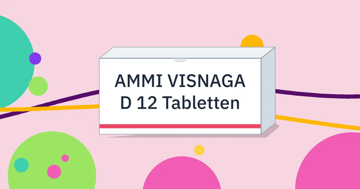 Symbolbild: Packung mit der Aufschrift AMMI VISNAGA D 12 Tabletten (PZN 07594480) – Verfügbarkeit und Bezug in Apotheken in Frankfurt am Main