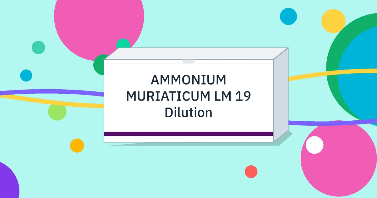 Symbolbild: Packung mit der Aufschrift AMMONIUM MURIATICUM LM 19 Dilution (PZN 12761141) – Verfügbarkeit und Bezug in Apotheken in Frankfurt am Main