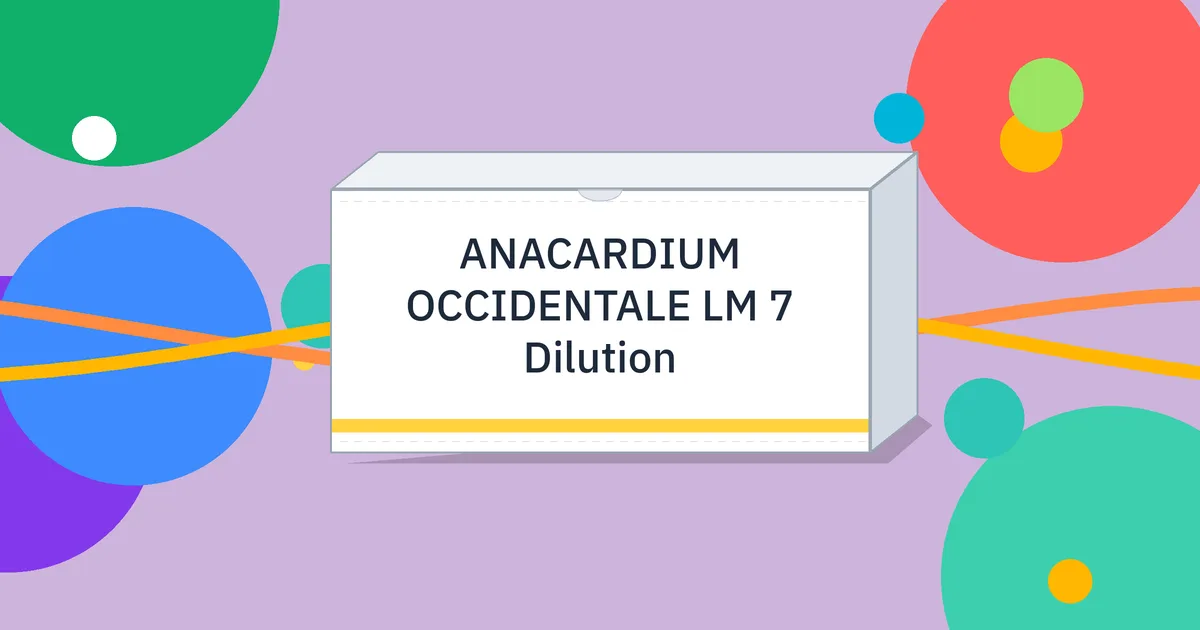 Symbolbild: Packung mit der Aufschrift ANACARDIUM OCCIDENTALE LM 7 Dilution (PZN 13327375) – Verfügbarkeit und Bezug in Apotheken in Frankfurt am Main