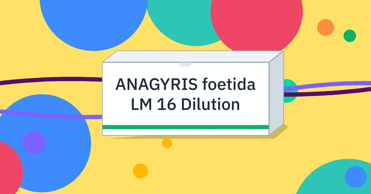 Symbolbild: Packung mit der Aufschrift ANAGYRIS foetida LM 16 Dilution (PZN 13328386) – Verfügbarkeit und Bezug in Apotheken in Frankfurt am Main