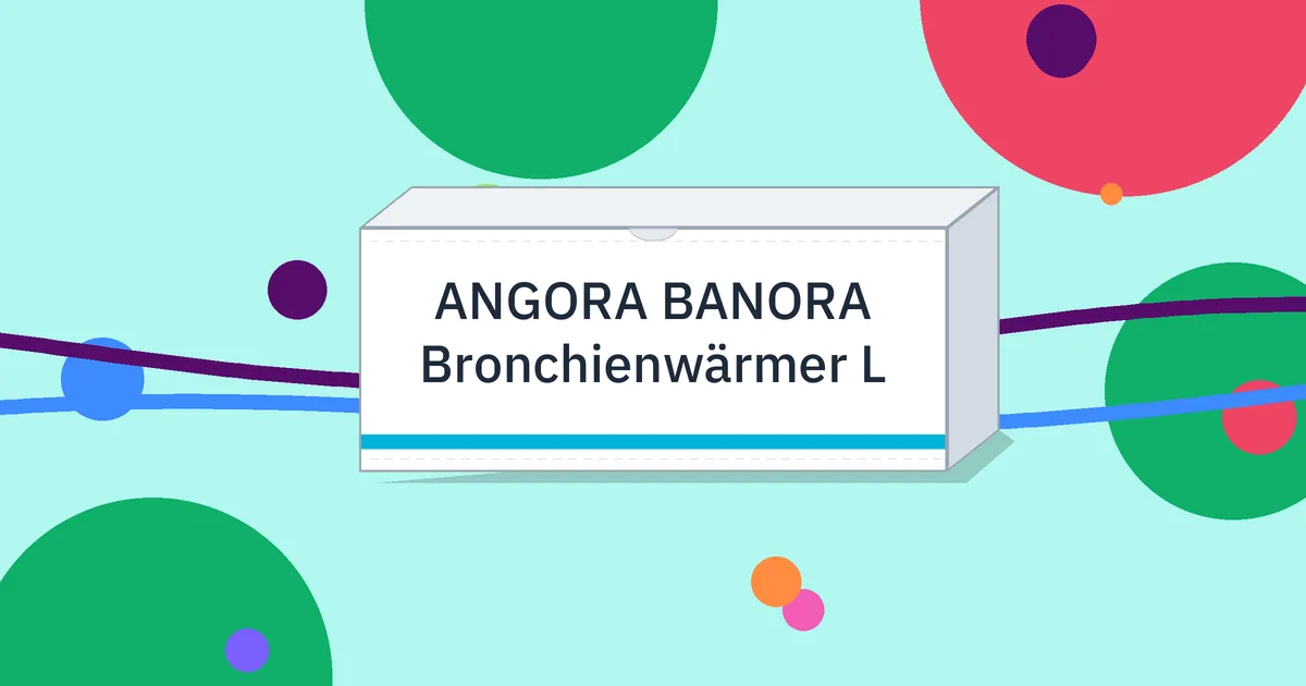 Symbolbild: Packung mit der Aufschrift ANGORA BANORA Bronchienwärmer L (PZN 05514382) – Verfügbarkeit und Bezug in Apotheken in Frankfurt am Main