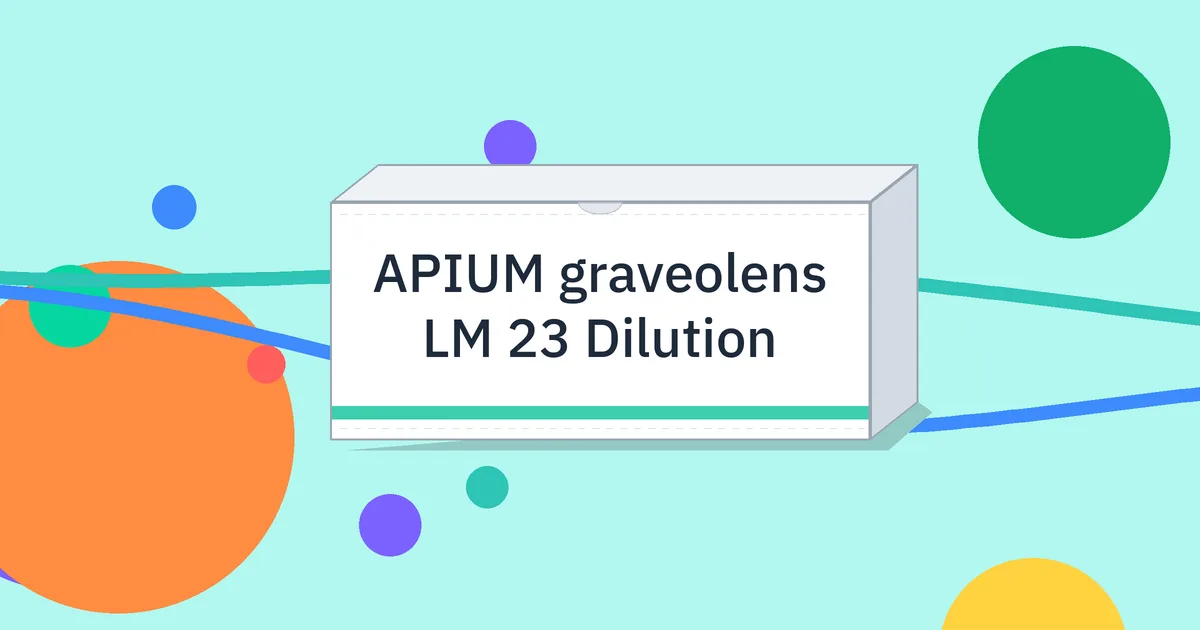 Symbolbild: Packung mit der Aufschrift APIUM graveolens LM 23 Dilution (PZN 13378496) – Verfügbarkeit und Bezug in Apotheken in Frankfurt am Main