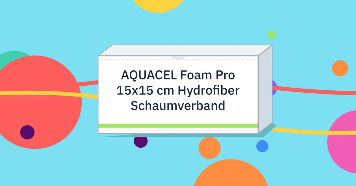 Symbolbild: Packung mit der Aufschrift AQUACEL Foam Pro 15x15 cm Hydrofiber Schaumverband (PZN 19373436) – Verfügbarkeit und Bezug in Apotheken in Frankfurt am Main
