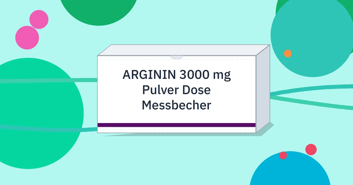 Symbolbild: Packung mit der Aufschrift ARGININ 3000 mg Pulver Dose Messbecher (PZN 09844691) – Verfügbarkeit und Bezug in Apotheken in Frankfurt am Main