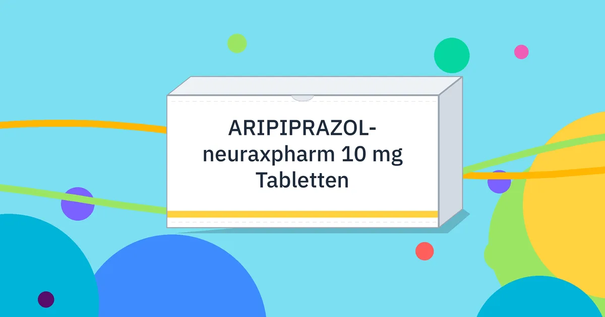 Symbolbild: Packung mit der Aufschrift ARIPIPRAZOL-neuraxpharm 10 mg Tabletten (PZN 20016032) – Verfügbarkeit und Bezug in Apotheken in Frankfurt am Main