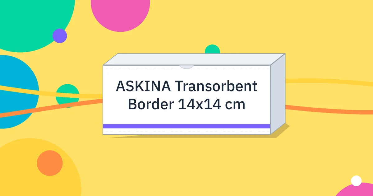 Symbolbild: Packung mit der Aufschrift ASKINA Transorbent Border 14x14 cm (PZN 00045824) – Verfügbarkeit und Bezug in Apotheken in Frankfurt am Main