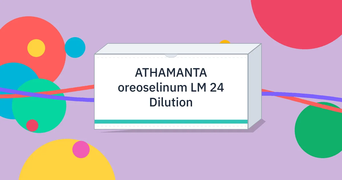 Symbolbild: Packung mit der Aufschrift ATHAMANTA oreoselinum LM 24 Dilution (PZN 13406175) – Verfügbarkeit und Bezug in Apotheken in Frankfurt am Main