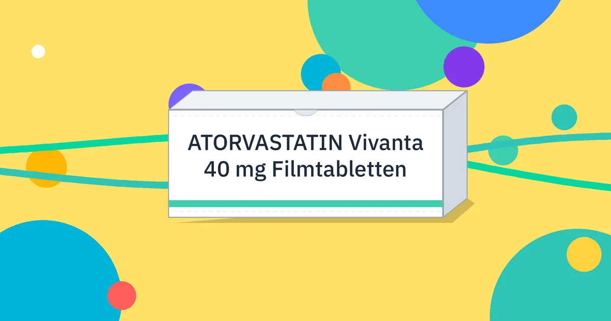 Symbolbild: Packung mit der Aufschrift ATORVASTATIN Vivanta 40 mg Filmtabletten (PZN 16663412) – Verfügbarkeit und Bezug in Apotheken in Frankfurt am Main