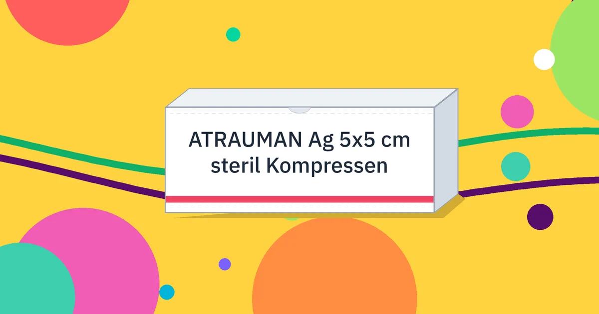 Symbolbild: Packung mit der Aufschrift ATRAUMAN Ag 5x5 cm steril Kompressen (PZN 04607035) – Verfügbarkeit und Bezug in Apotheken in Frankfurt am Main