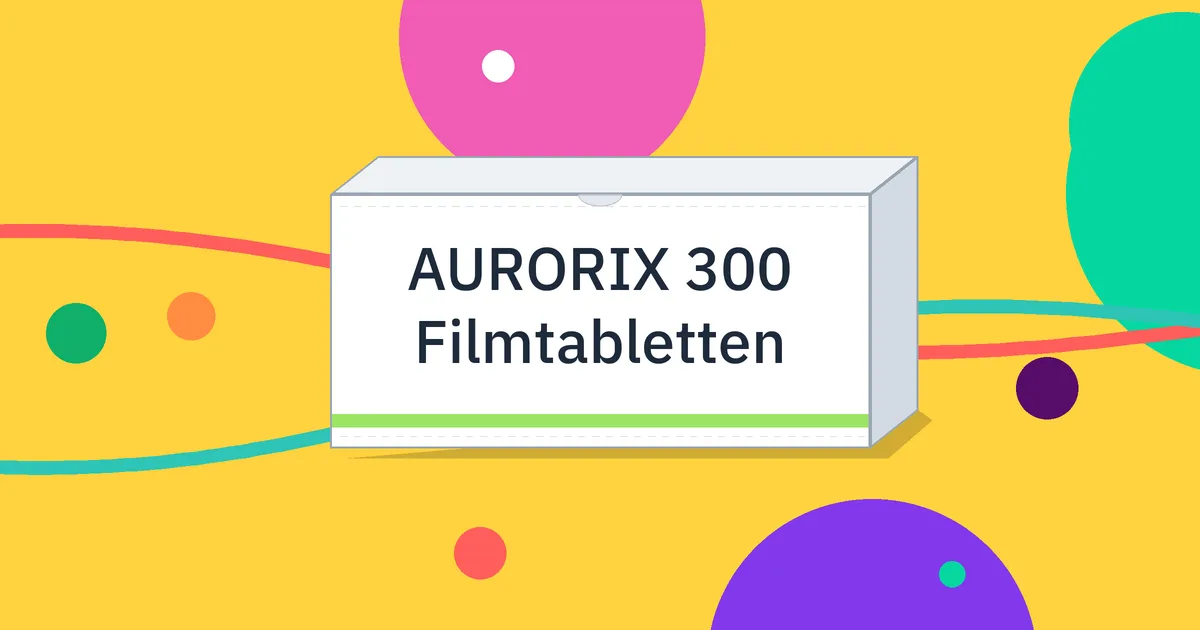 Symbolbild: Packung mit der Aufschrift AURORIX 300 Filmtabletten (PZN 00210884) – Verfügbarkeit und Bezug in Apotheken in Frankfurt am Main