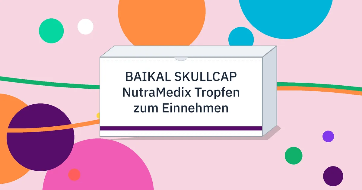 Symbolbild: Packung mit der Aufschrift BAIKAL SKULLCAP NutraMedix Tropfen zum Einnehmen (PZN 19296109) – Verfügbarkeit und Bezug in Apotheken in Frankfurt am Main