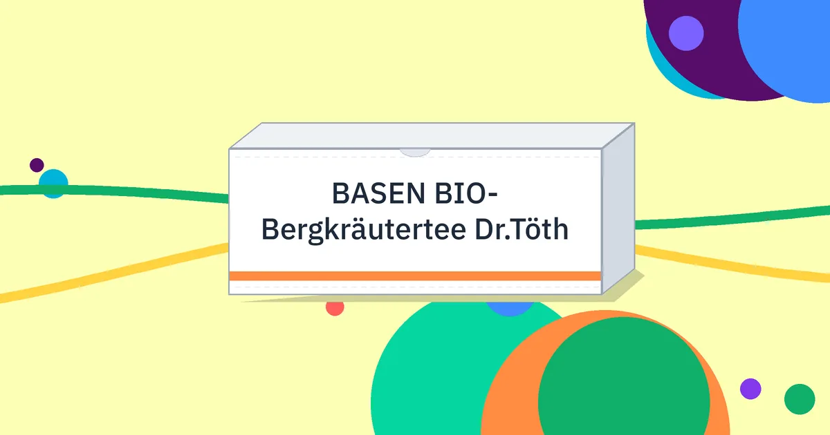 Symbolbild: Packung mit der Aufschrift BASEN BIO-Bergkräutertee Dr.Töth (PZN 00222309) – Verfügbarkeit und Bezug in Apotheken in Frankfurt am Main