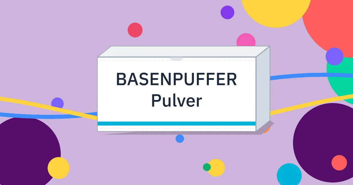 Symbolbild: Packung mit der Aufschrift BASENPUFFER Pulver (PZN 15780854) – Verfügbarkeit und Bezug in Apotheken in Frankfurt am Main