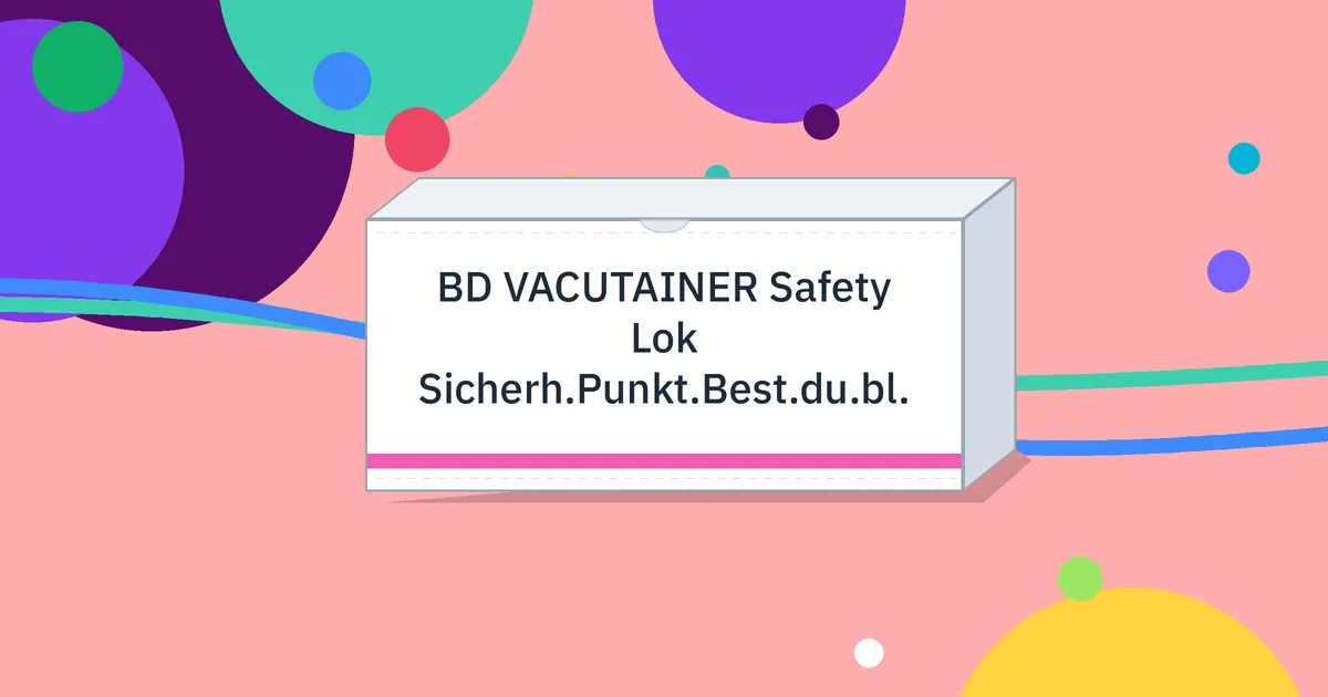 Symbolbild: Packung mit der Aufschrift BD VACUTAINER Safety Lok Sicherh.Punkt.Best.du.bl. (PZN 01111397) – Verfügbarkeit und Bezug in Apotheken in Frankfurt am Main