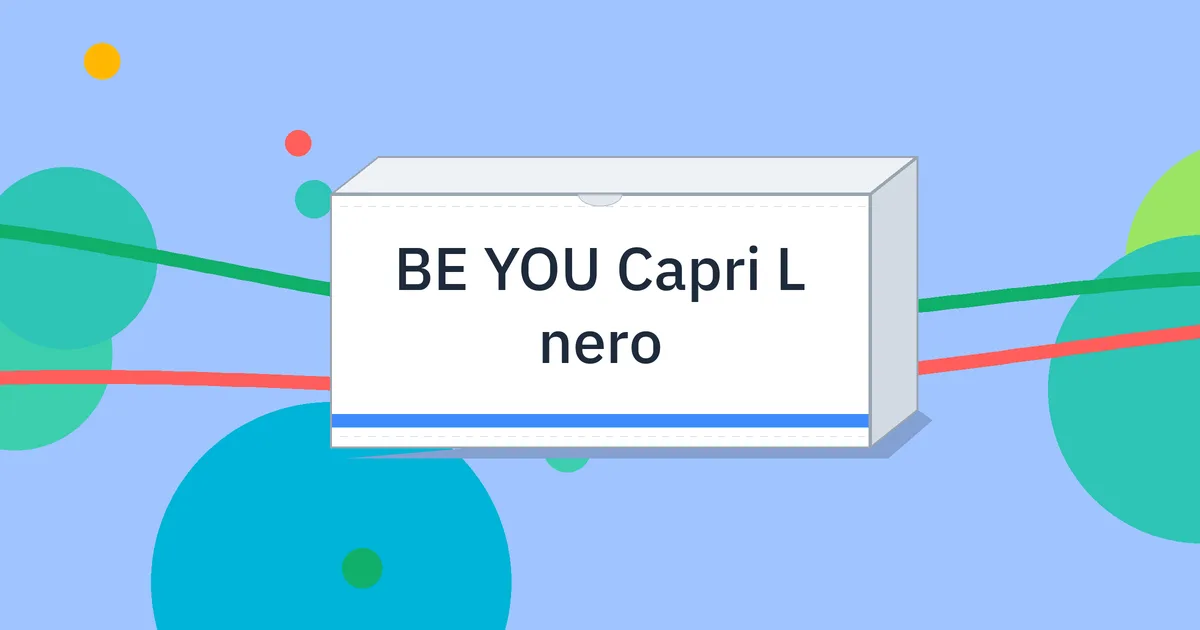 Symbolbild: Packung mit der Aufschrift BE YOU Capri L nero (PZN 19721966) – Verfügbarkeit und Bezug in Apotheken in Frankfurt am Main