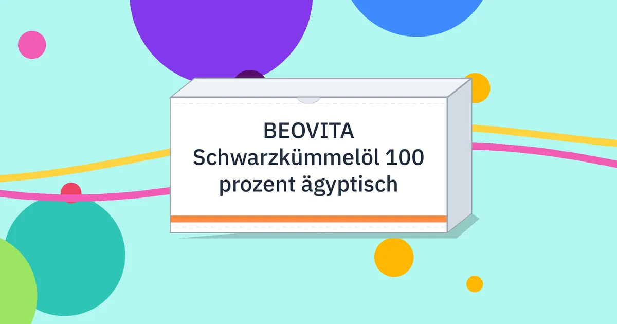 Symbolbild: Packung mit der Aufschrift BEOVITA Schwarzkümmelöl 100 prozent ägyptisch (PZN 05123003) – Verfügbarkeit und Bezug in Apotheken in Frankfurt am Main