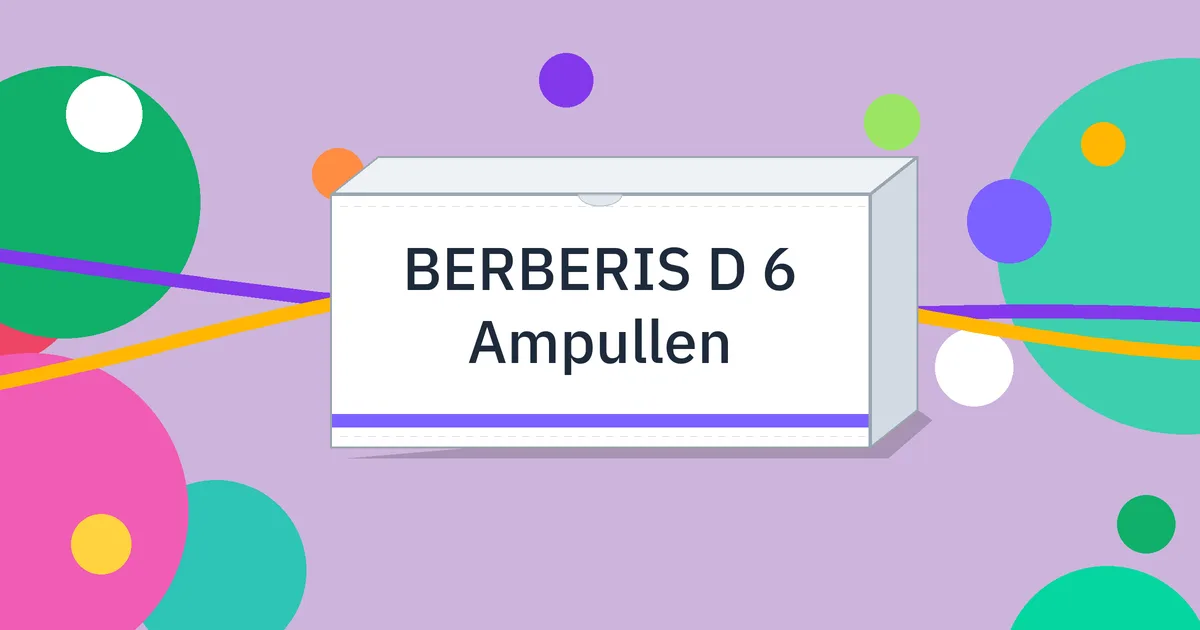 Symbolbild: Packung mit der Aufschrift BERBERIS D 6 Ampullen (PZN 11704514) – Verfügbarkeit und Bezug in Apotheken in Frankfurt am Main