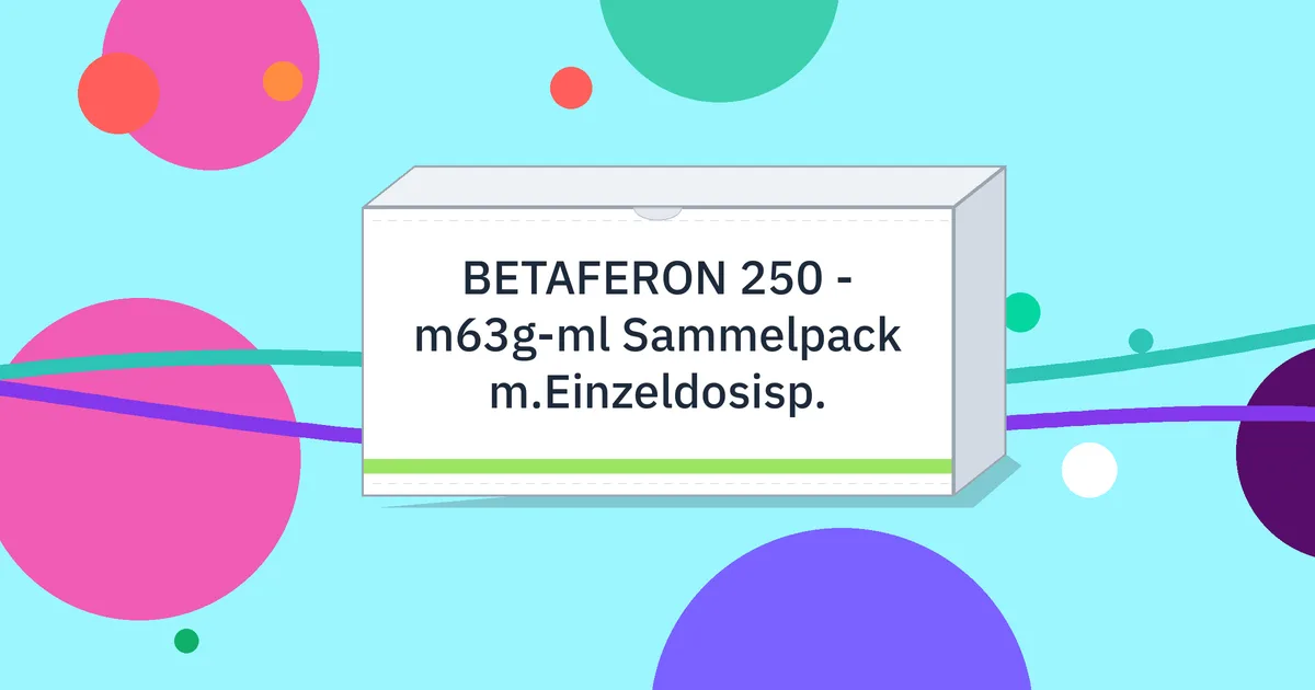 Symbolbild: Packung mit der Aufschrift BETAFERON 250 -m63g-ml Sammelpack m.Einzeldosisp. (PZN 05870929) – Verfügbarkeit und Bezug in Apotheken in Frankfurt am Main