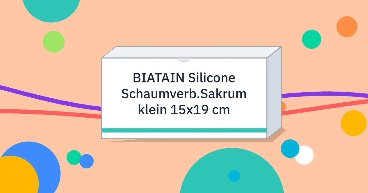 Symbolbild: Packung mit der Aufschrift BIATAIN Silicone Schaumverb.Sakrum klein 15x19 cm (PZN 18776310) – Verfügbarkeit und Bezug in Apotheken in Frankfurt am Main