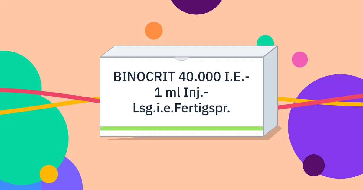 Symbolbild: Packung mit der Aufschrift BINOCRIT 40.000 I.E.-1 ml Inj.-Lsg.i.e.Fertigspr. (PZN 19053944) – Verfügbarkeit und Bezug in Apotheken in Frankfurt am Main