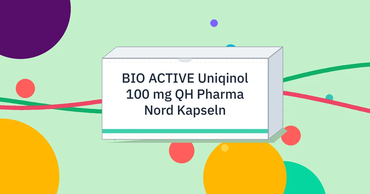 Symbolbild: Packung mit der Aufschrift BIO ACTIVE Uniqinol 100 mg QH Pharma Nord Kapseln (PZN 11077649) – Verfügbarkeit und Bezug in Apotheken in Frankfurt am Main