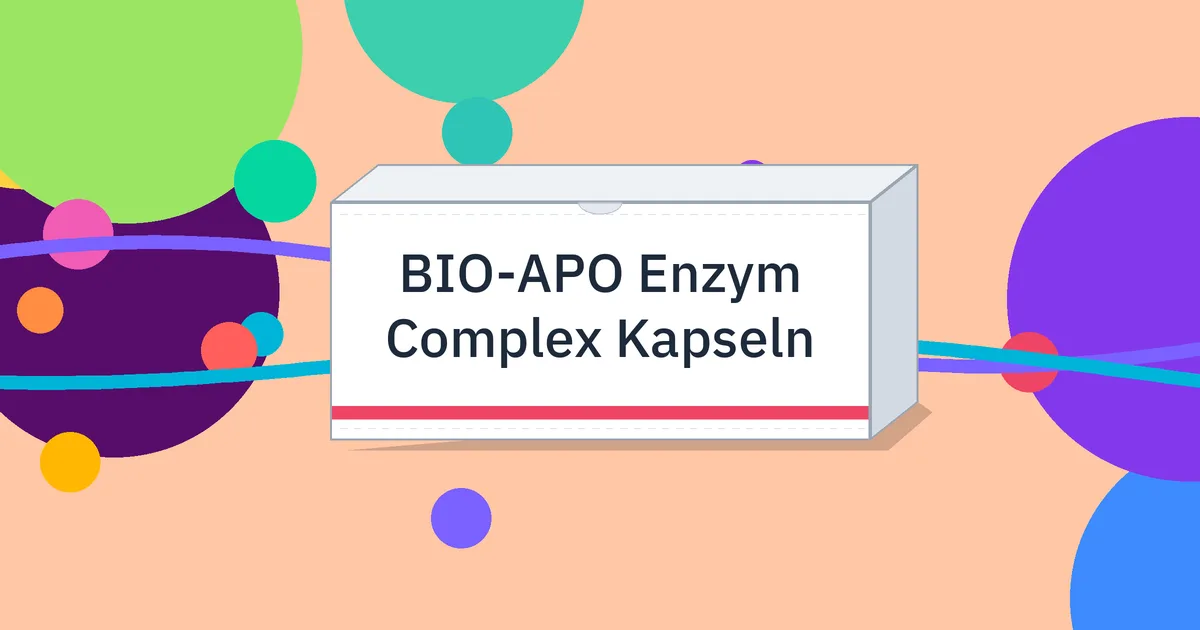 Symbolbild: Packung mit der Aufschrift BIO-APO Enzym Complex Kapseln (PZN 19964841) – Verfügbarkeit und Bezug in Apotheken in Frankfurt am Main