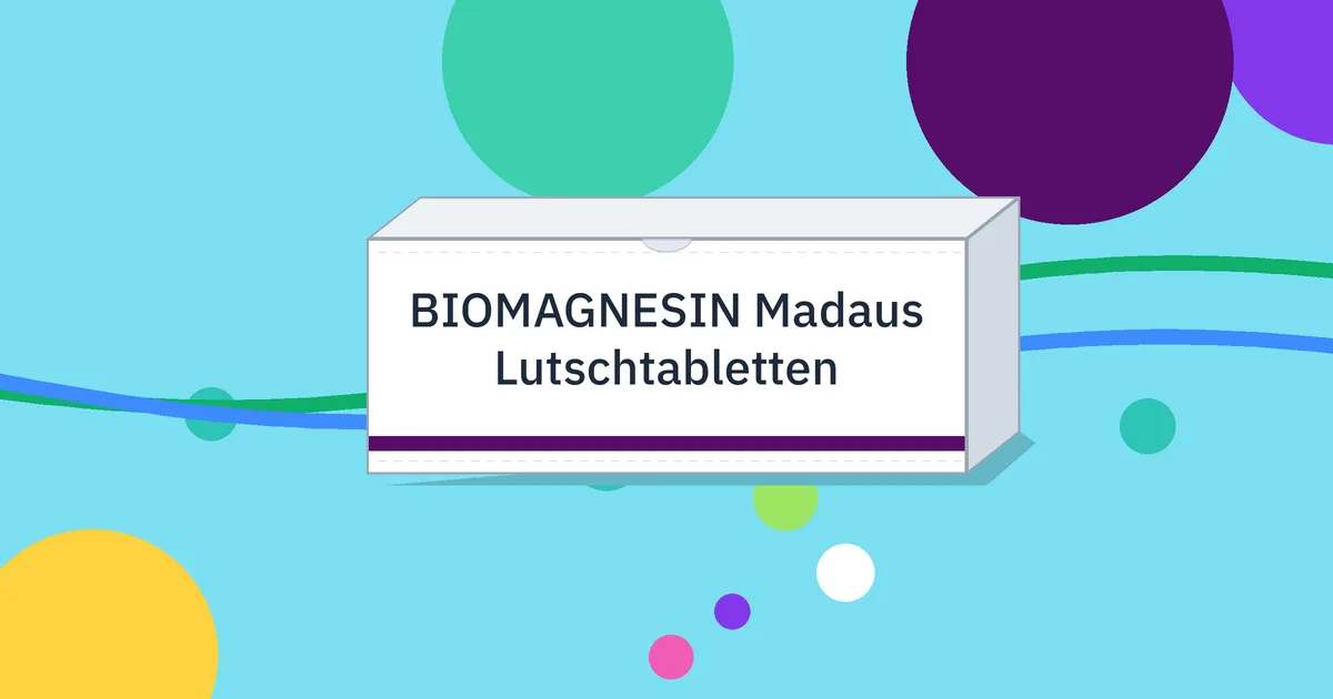 Symbolbild: Packung mit der Aufschrift BIOMAGNESIN Madaus Lutschtabletten (PZN 06195424) – Verfügbarkeit und Bezug in Apotheken in Frankfurt am Main