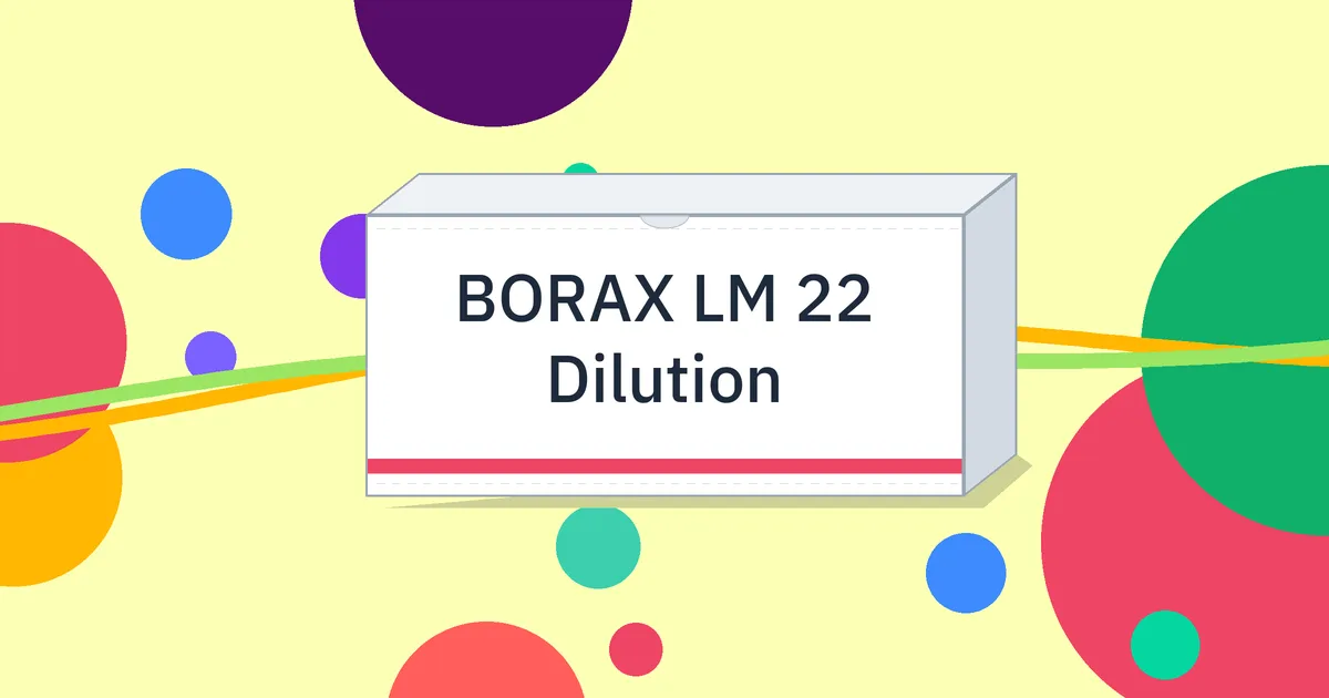 Symbolbild: Packung mit der Aufschrift BORAX LM 22 Dilution (PZN 12796240) – Verfügbarkeit und Bezug in Apotheken in Frankfurt am Main