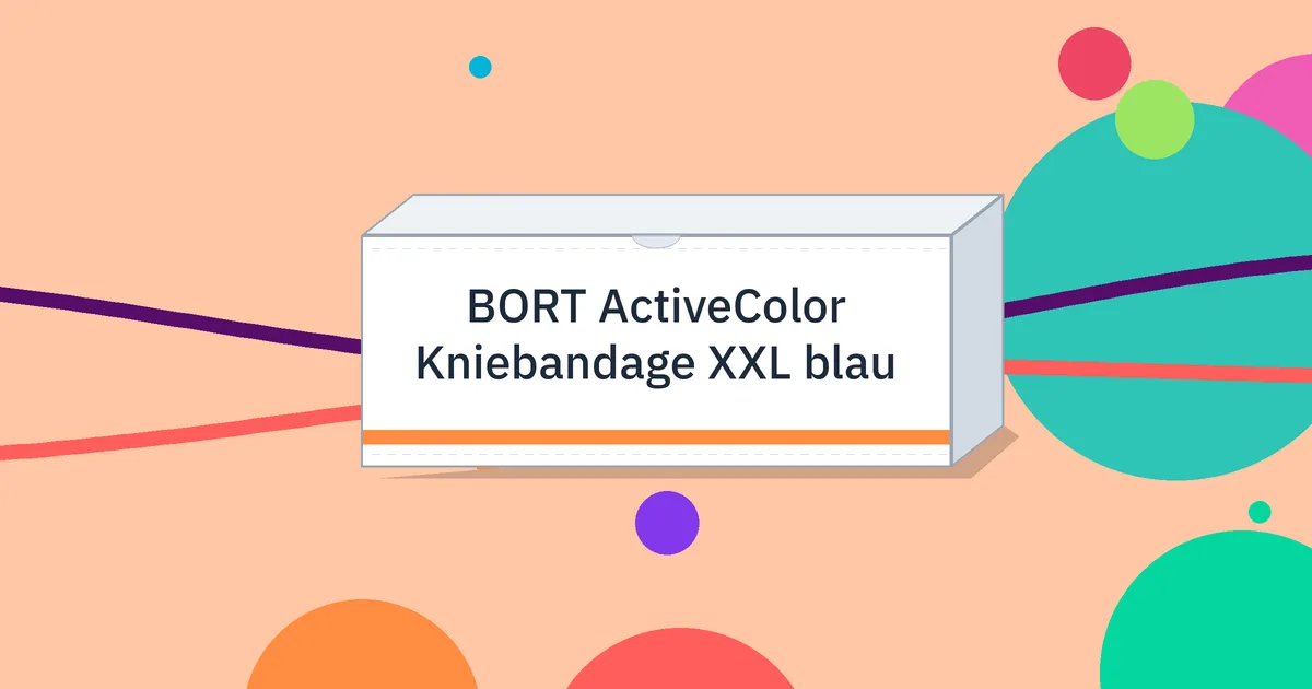 Symbolbild: Packung mit der Aufschrift BORT ActiveColor Kniebandage XXL blau (PZN 00238753) – Verfügbarkeit und Bezug in Apotheken in Frankfurt am Main
