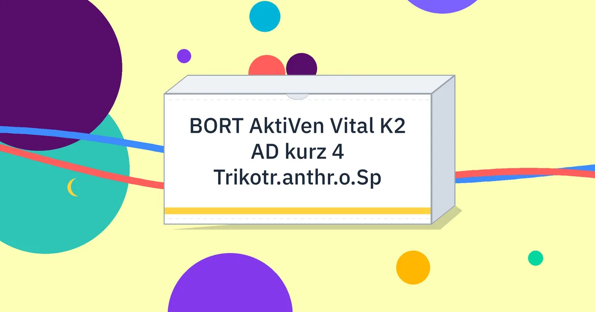 Symbolbild: Packung mit der Aufschrift BORT AktiVen Vital K2 AD kurz 4 Trikotr.anthr.o.Sp (PZN 13728424) – Verfügbarkeit und Bezug in Apotheken in Frankfurt am Main