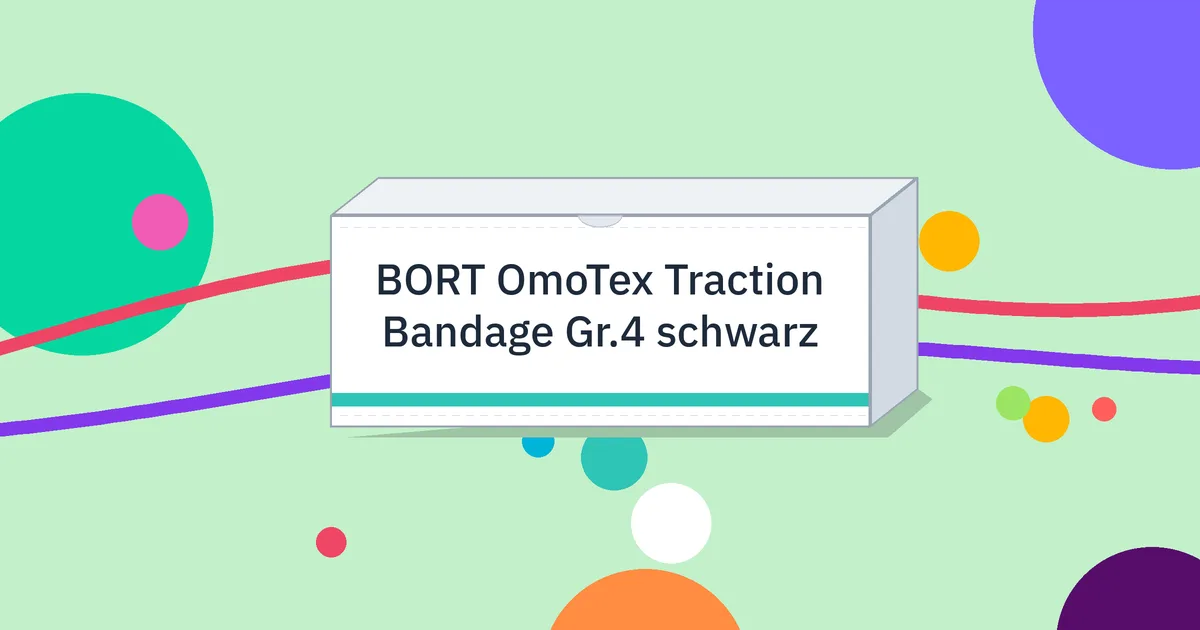 Symbolbild: Packung mit der Aufschrift BORT OmoTex Traction Bandage Gr.4 schwarz (PZN 02731512) – Verfügbarkeit und Bezug in Apotheken in Frankfurt am Main