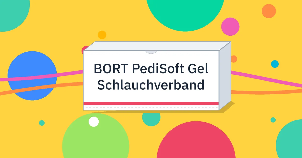 Symbolbild: Packung mit der Aufschrift BORT PediSoft Gel Schlauchverband (PZN 20105221) – Verfügbarkeit und Bezug in Apotheken in Frankfurt am Main
