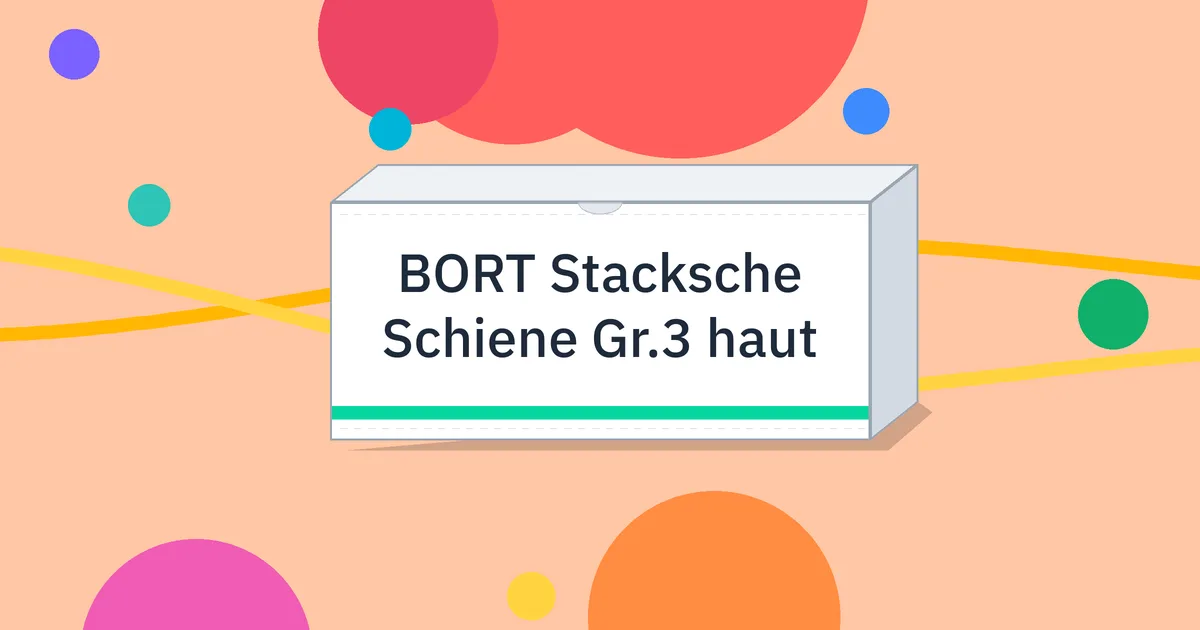 Symbolbild: Packung mit der Aufschrift BORT Stacksche Schiene Gr.3 haut (PZN 02734568) – Verfügbarkeit und Bezug in Apotheken in Frankfurt am Main