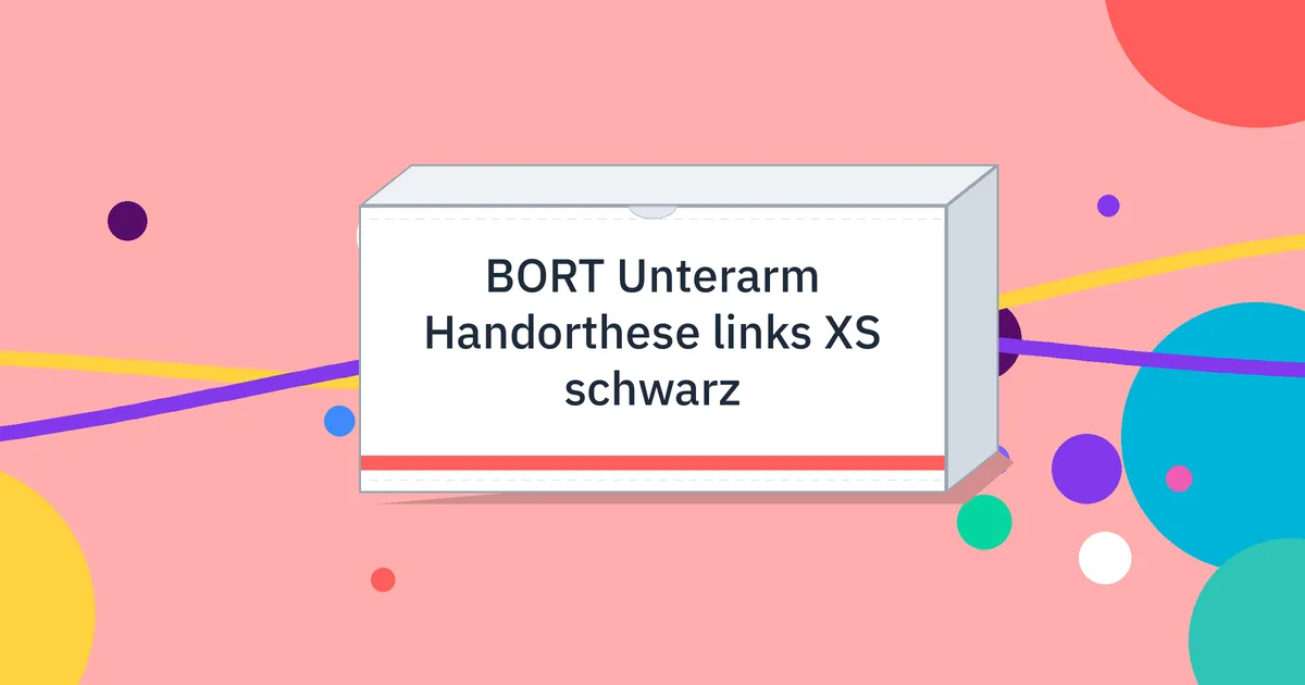 Symbolbild: Packung mit der Aufschrift BORT Unterarm Handorthese links XS schwarz (PZN 14412031) – Verfügbarkeit und Bezug in Apotheken in Frankfurt am Main