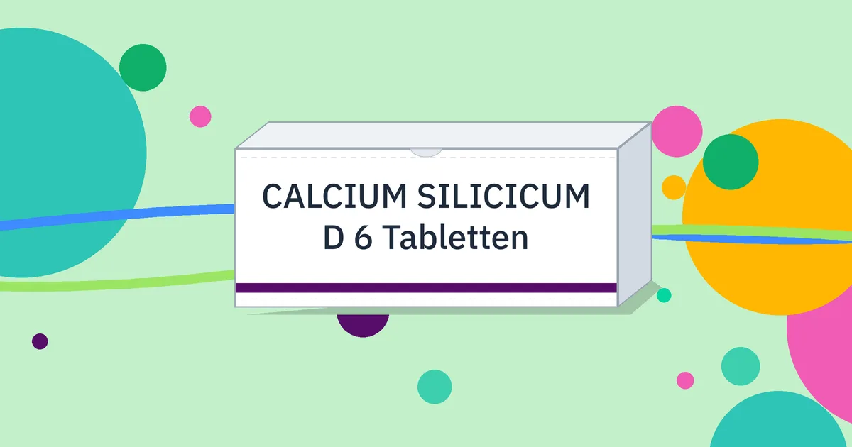 Symbolbild: Packung mit der Aufschrift CALCIUM SILICICUM D 6 Tabletten (PZN 04209694) – Verfügbarkeit und Bezug in Apotheken in Frankfurt am Main