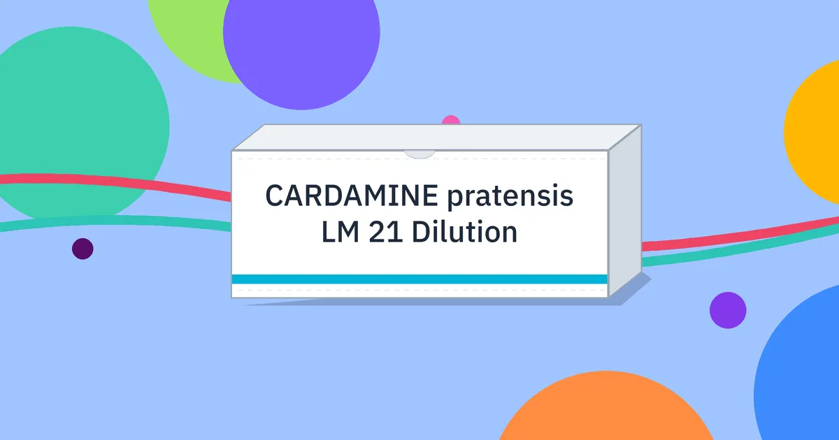 Symbolbild: Packung mit der Aufschrift CARDAMINE pratensis LM 21 Dilution (PZN 13429242) – Verfügbarkeit und Bezug in Apotheken in Frankfurt am Main