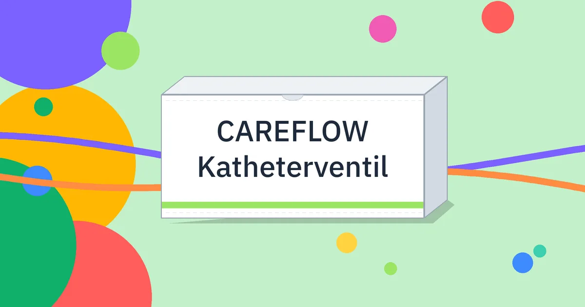 Symbolbild: Packung mit der Aufschrift CAREFLOW Katheterventil (PZN 16149678) – Verfügbarkeit und Bezug in Apotheken in Frankfurt am Main