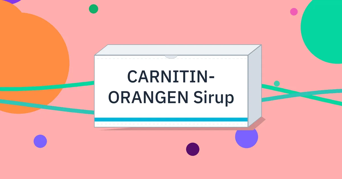 Symbolbild: Packung mit der Aufschrift CARNITIN-ORANGEN Sirup (PZN 01887436) – Verfügbarkeit und Bezug in Apotheken in Frankfurt am Main