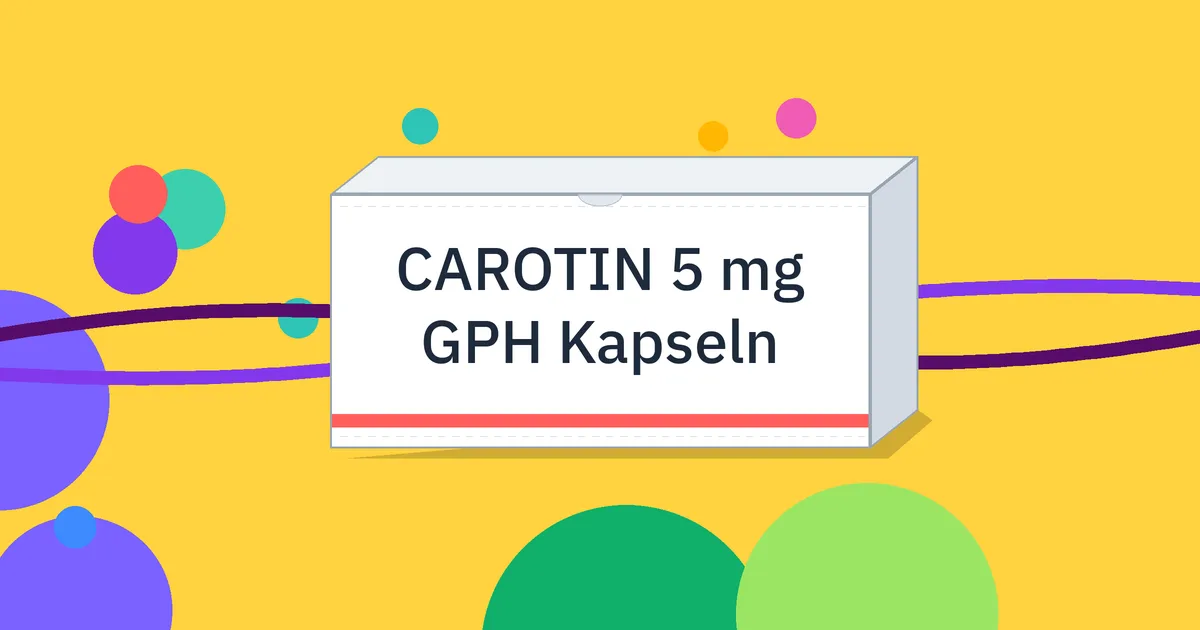 Symbolbild: Packung mit der Aufschrift CAROTIN 5 mg GPH Kapseln (PZN 09681409) – Verfügbarkeit und Bezug in Apotheken in Frankfurt am Main