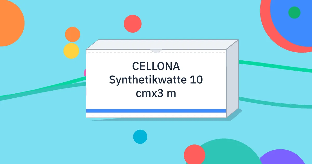Symbolbild: Packung mit der Aufschrift CELLONA Synthetikwatte 10 cmx3 m (PZN 18374422) – Verfügbarkeit und Bezug in Apotheken in Frankfurt am Main