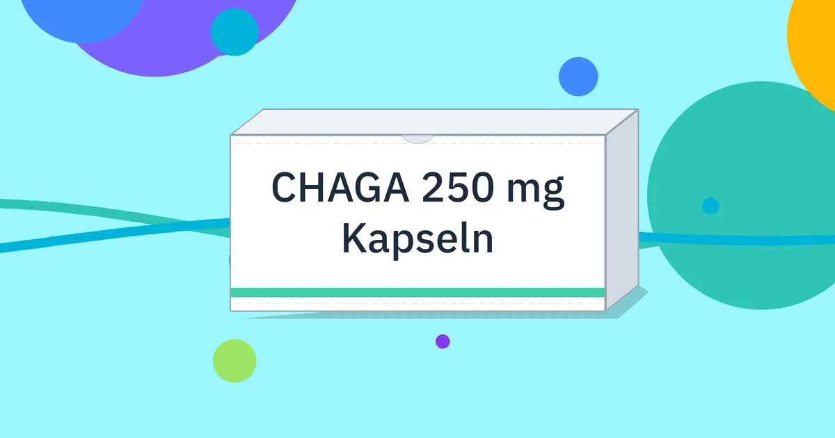 Symbolbild: Packung mit der Aufschrift CHAGA 250 mg Kapseln (PZN 19642623) – Verfügbarkeit und Bezug in Apotheken in Frankfurt am Main