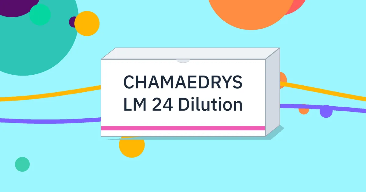 Symbolbild: Packung mit der Aufschrift CHAMAEDRYS LM 24 Dilution (PZN 13438643) – Verfügbarkeit und Bezug in Apotheken in Frankfurt am Main