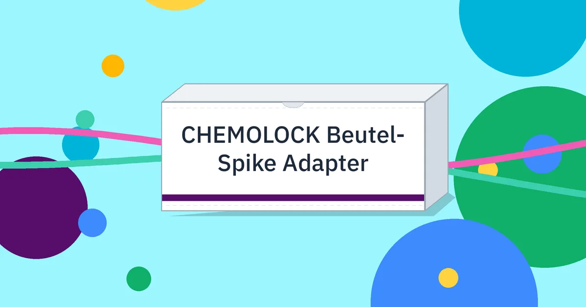 Symbolbild: Packung mit der Aufschrift CHEMOLOCK Beutel-Spike Adapter (PZN 18499603) – Verfügbarkeit und Bezug in Apotheken in Frankfurt am Main