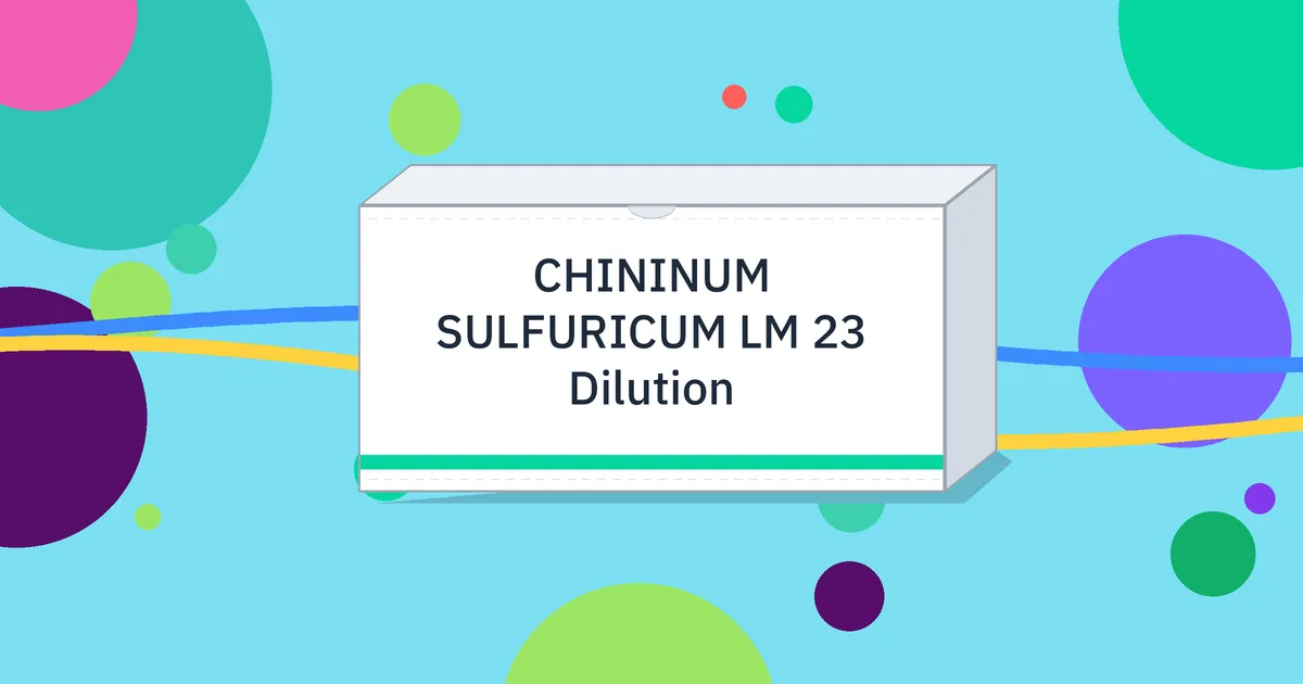 Symbolbild: Packung mit der Aufschrift CHININUM SULFURICUM LM 23 Dilution (PZN 12816126) – Verfügbarkeit und Bezug in Apotheken in Frankfurt am Main