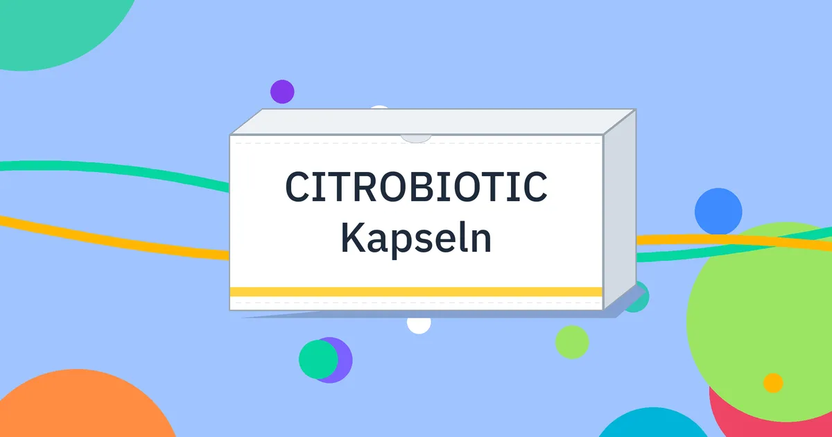 Symbolbild: Packung mit der Aufschrift CITROBIOTIC Kapseln (PZN 11110602) – Verfügbarkeit und Bezug in Apotheken in Frankfurt am Main
